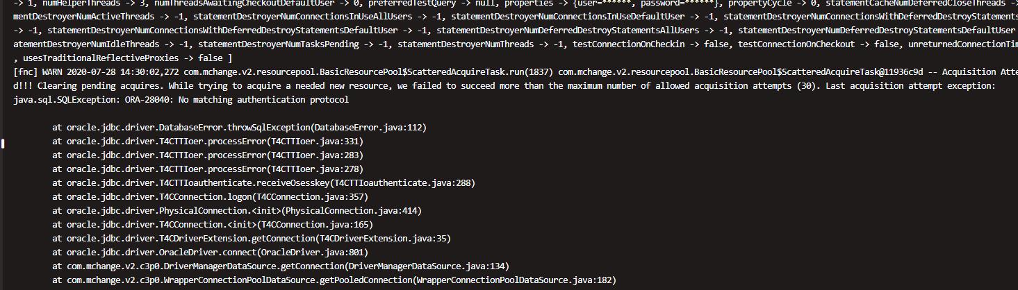 数据库连接失败:ORA-28040: No matching authentication protocol_myeclipse 连接数据库no matching authentication ...