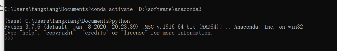 python问题:python interpreter is in a conda environment, but the environment has not been activate ...
