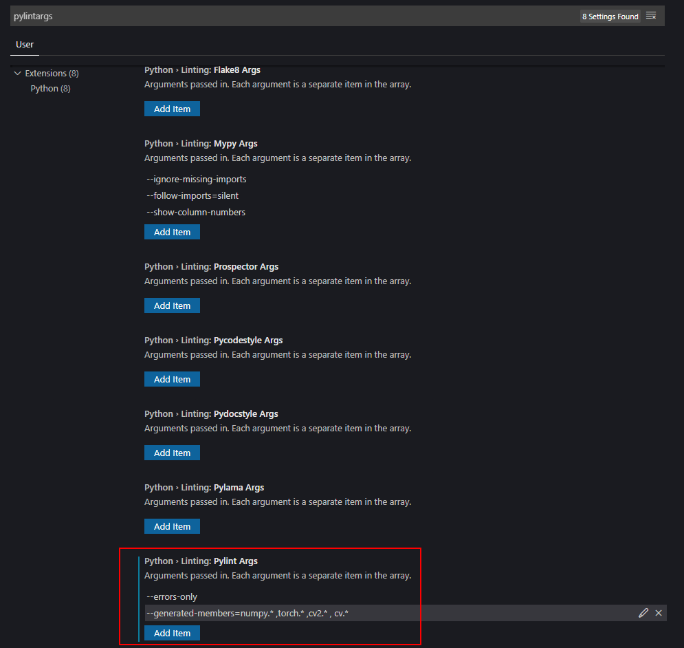 VSCode Pylint 消除OpenCV PyTorch等下面的红色波浪线_pylint opencv-CSDN博客