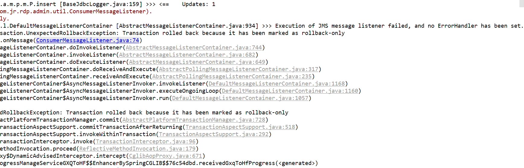 Active Mq 报错 Execution Of Jms Message Listener Failed And No Errorhandler Has Been Set