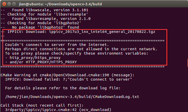 ubuntu16.04下opencv3.4.1的安装及测试（含ippicv离线配置过程）_ubuntu opencv ippicv-CSDN博客