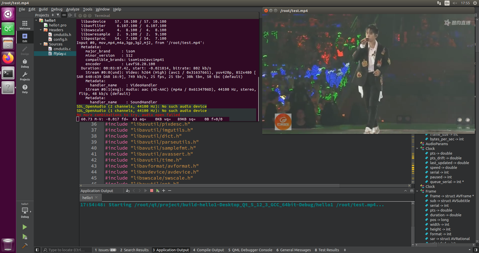 Linux下Qt creator搭建FFmpeg环境运行FFplay_qt 重构 ffplay-CSDN博客