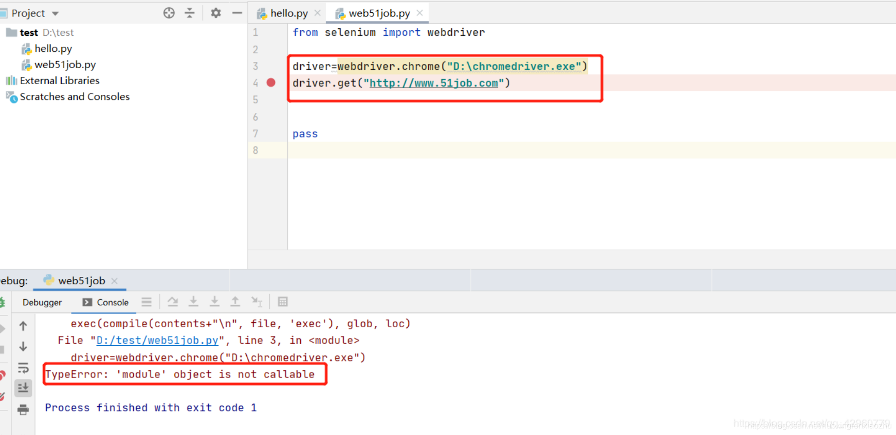 Python中配置chrome报错 Typeerror ‘module‘ Object Is Not Callablechrome Is Not Callable Csdn博客