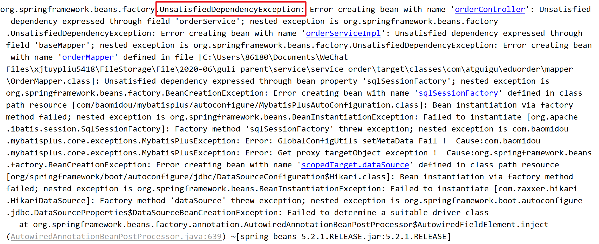 Org Springframework Beans Factory Unsatisfieddependencyexception Error Creating Bean With Name