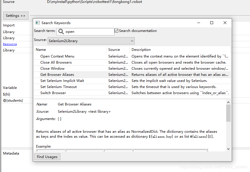 Robotframework导入selenium2library库后缺少“open Browser”关键字keyword Extendedselenium2libraryopen 1602