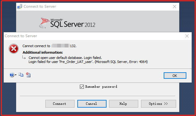 Sql Server客户端连接数据库报4064错误 Sqlserver 4064 Csdn博客