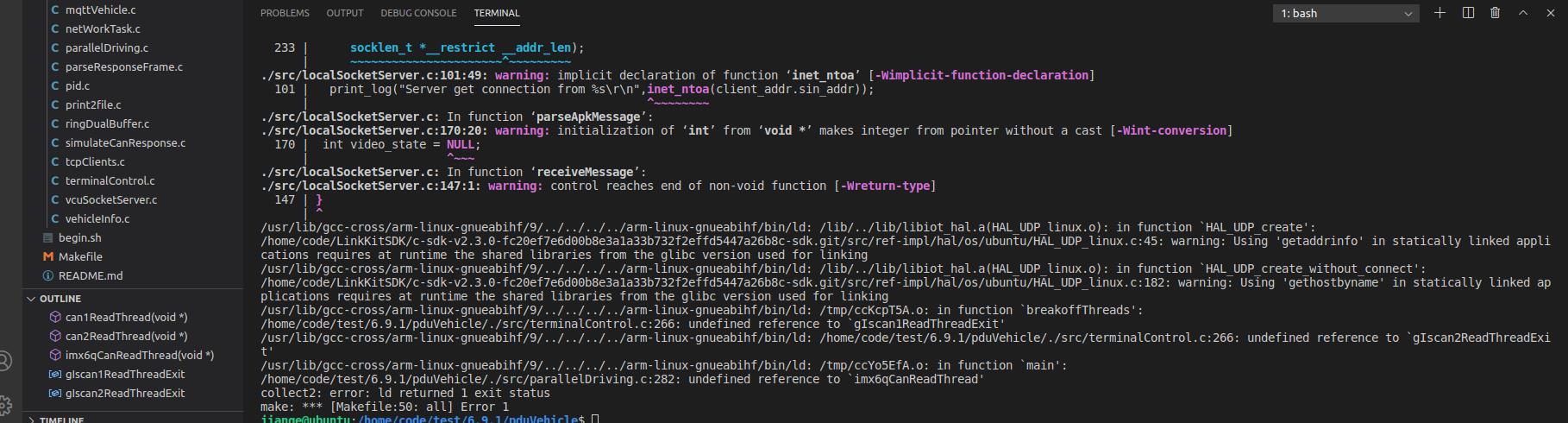 arm-linux-gnueabihf-gcc 出现 collect2: error: ld returned 1 exit status 最后发现不是编译器的问题_vscode arm ...
