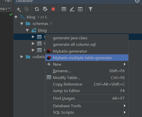 【个人博客项目 2】Idea插件mybatiscodehelperpro 逆向生成实体类、mapper接口、service的方法（附有idea链接MySQL 5版本以及8版本的方法 ...