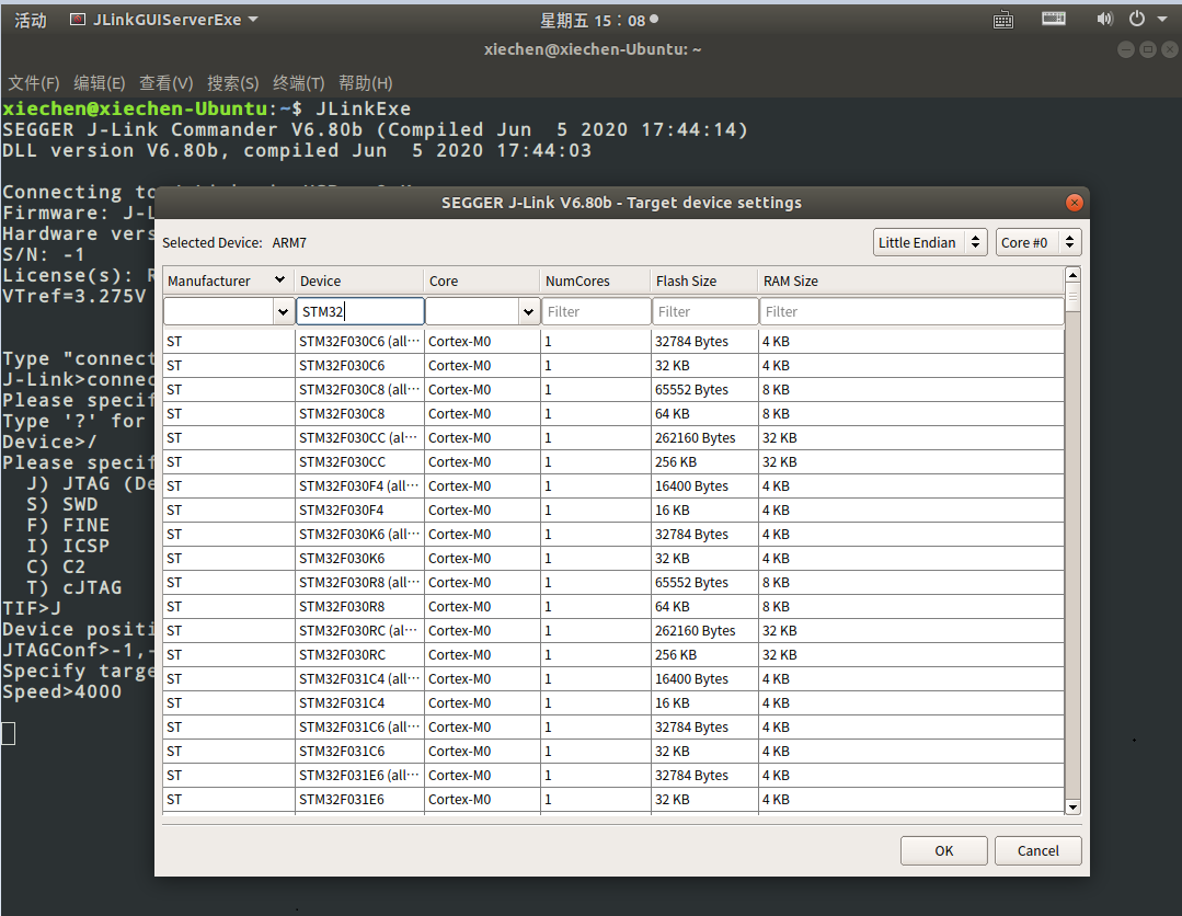 基于 Ubuntu 18.04 Jlink + Vim + Cmake + Makefile 调试 STM32_device position in jtag chain (irpre,drpre)