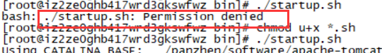 Linux下tomcat ./startup.sh不自动提示并且报权限不足 – 源码巴士