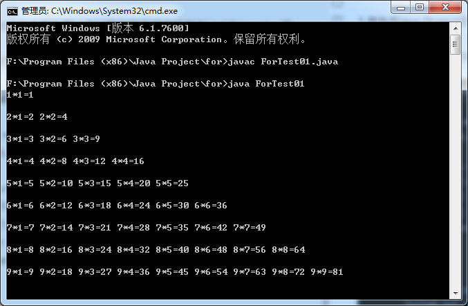 java 使用for循环输出九九乘法表_java利用for循环输出99乘法表-CSDN博客