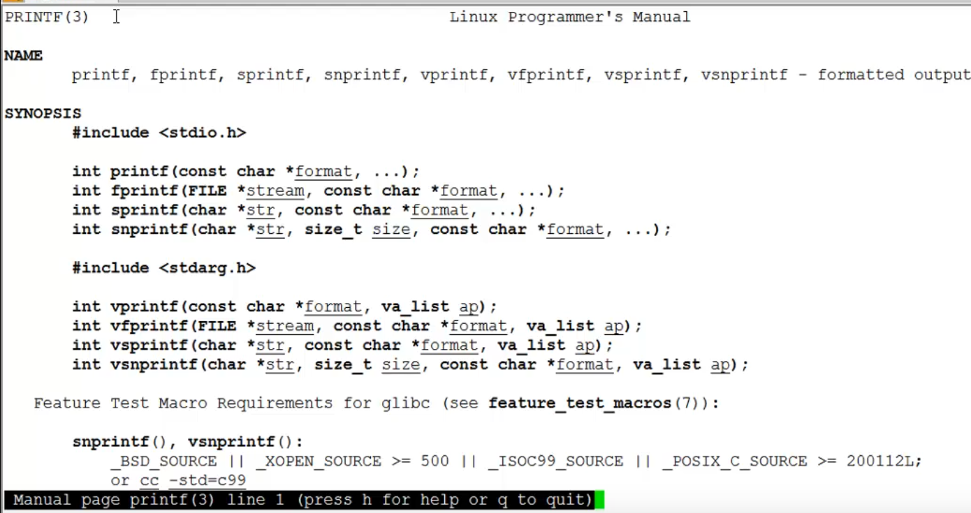 man手册查找函数_man为什么查不了3里面的printf-CSDN博客