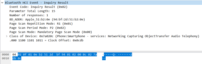 传统蓝牙HCI搜索流程介绍（bluetooth inquiry）_wireshark如何查看hci查看蓝牙协议-CSDN博客