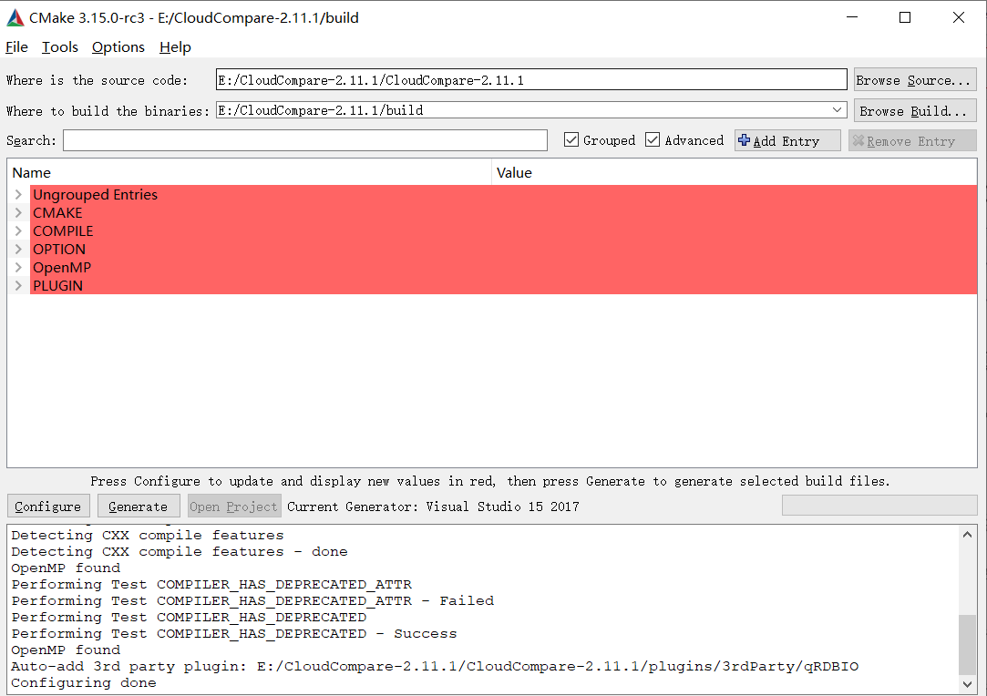 CloudCompare2.11.1编译与运行（小白教程）_cloudcompare pcl 编译-CSDN博客