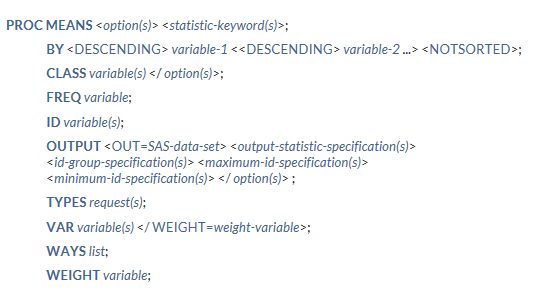 SAS: PROC MEANS简介-CSDN博客
