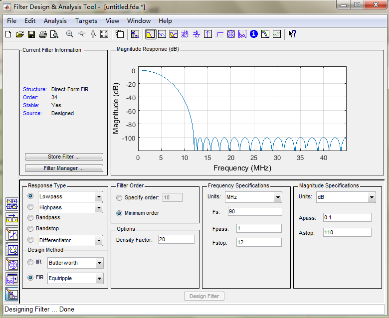 Matlab中如何使用fdattool Matlab 中的fadtoal Csdn博客