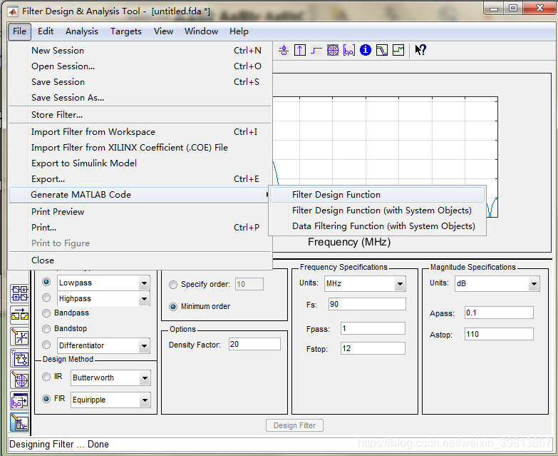 Matlab中如何使用fdattoolmatlab 中的fadtoal Csdn博客
