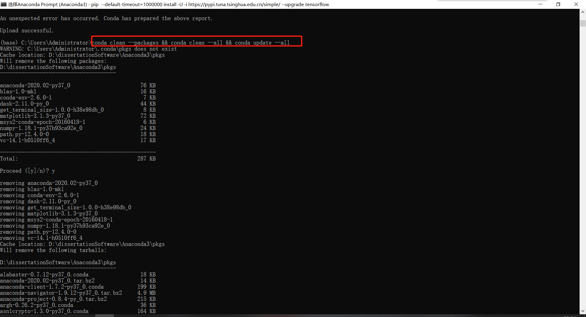 基于anaconda安装tensorflow_conda clean packages是什么意思-CSDN博客