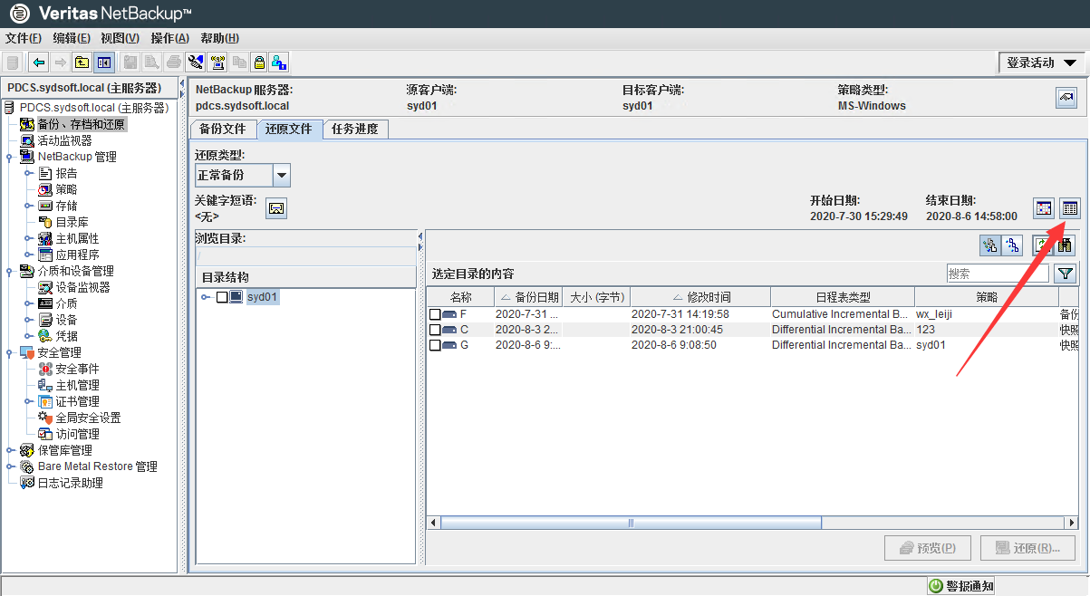 Veritas NetBackup还原文件数据_netbackup还原备份的数据库文件-CSDN博客