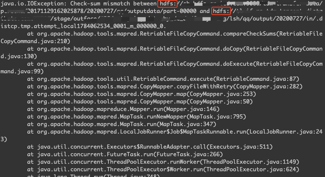 【HDFS】distcp报错Check0sum mismatch_hdfs distcp unsupportexception-CSDN博客