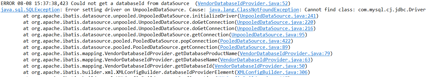 MyBatis异常 java.sql.SQLException: Error setting driver on UnpooledDataSource.-CSDN博客
