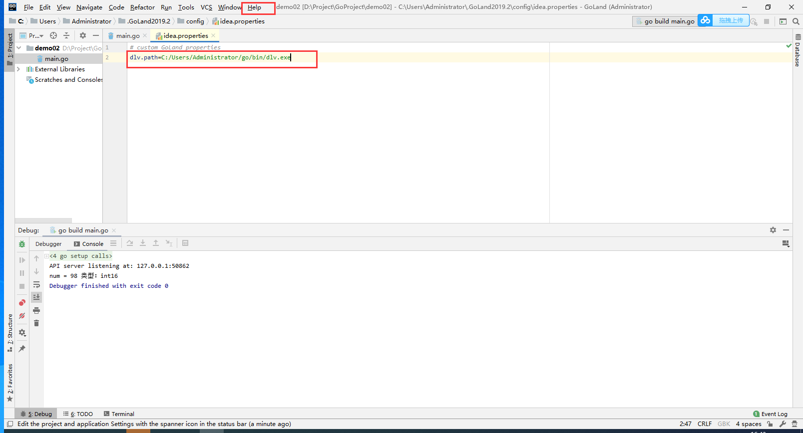 Goland安装后调试golang程序报错Version of Delve is too old_suppress this error with --check-go-version ...
