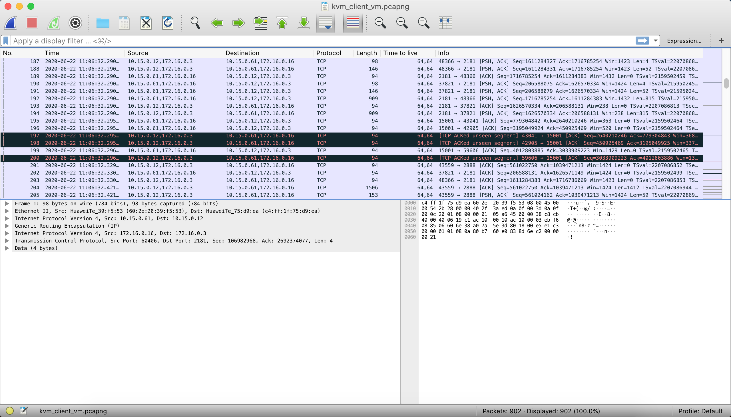 报文分析笔记---常见wireshark报文标记_fragmented ip protocol-CSDN博客