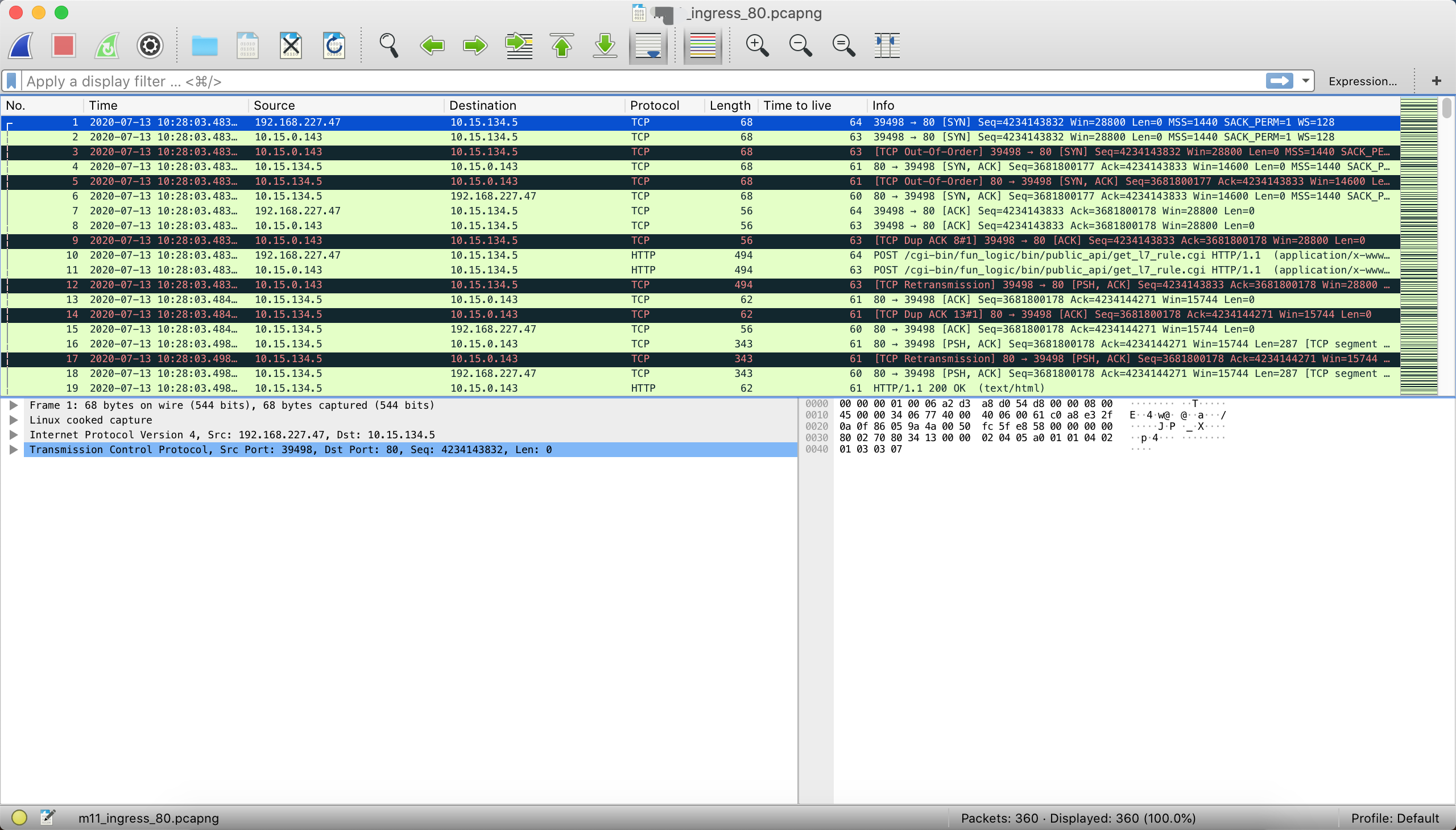 报文分析笔记---常见wireshark报文标记_fragmented ip protocol-CSDN博客