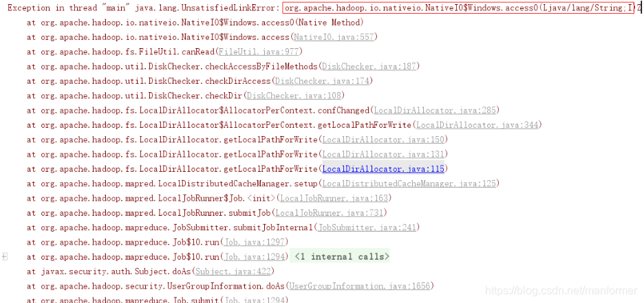 Wordcount在本地运行报错解决 Java Lang Unsatisfiedlinkerror: Native Nativeid Windows