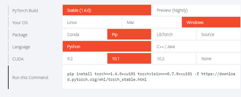 ERROR: Could not find a version that satisfies the requirement torch＞=1.6.0 (from -r ...
