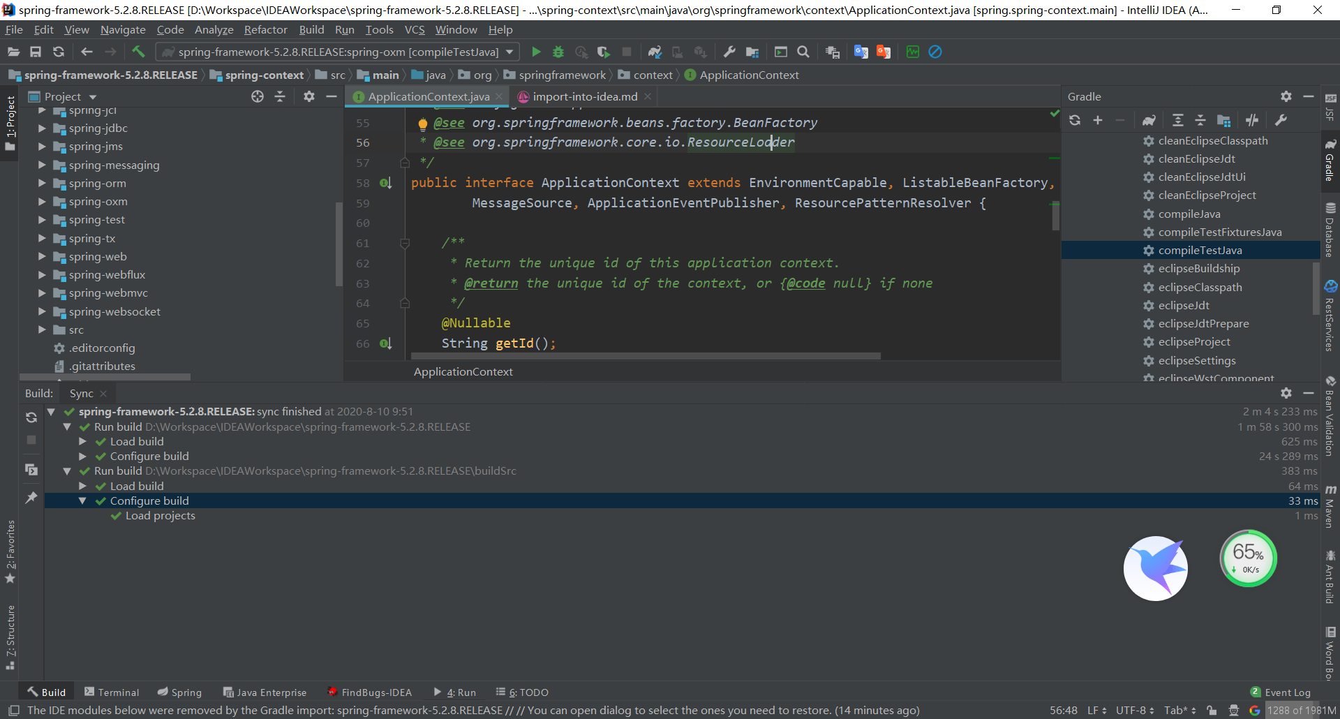 【Spring源码分析】1、IDEA导入spring-framework-5.2.8.RELEASE源码构建本地阅读环境_spring5.2. ...