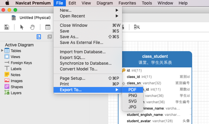 Navicat edit and export ER diagram - Programmer Sought