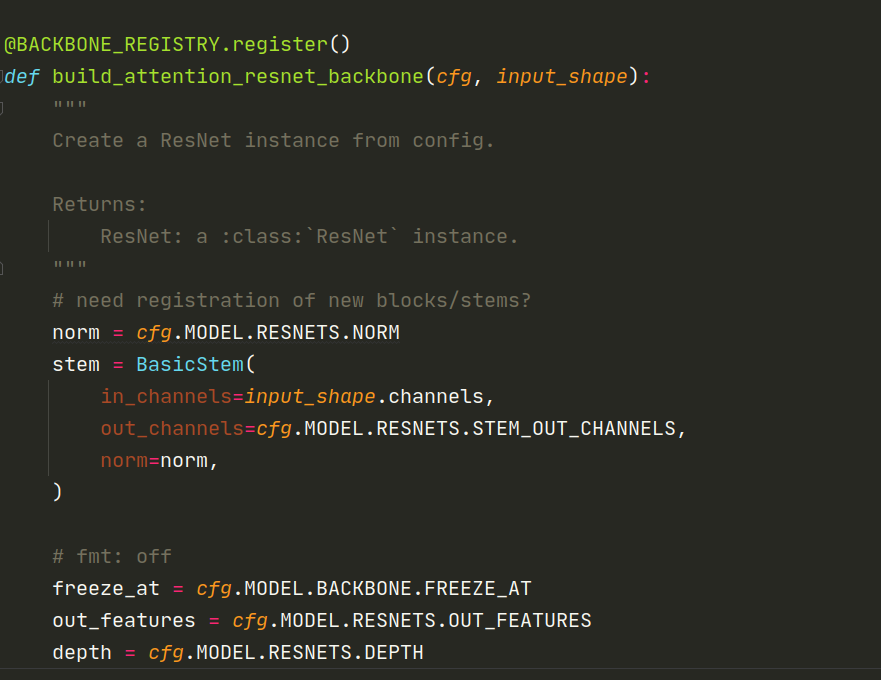 detectron2学习:KeyError: “No object named ‘XXXXX‘ found in ‘BACKBONE‘ registry!“_no object named ...