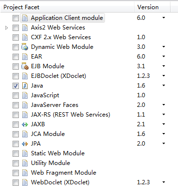 Eclipse的Project Facets属性详解_eclipse导入的项目 project facets里面选那些-CSDN博客