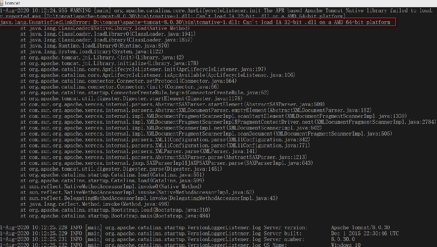 启动Tomcat : Can‘t load IA 32-bit .dll on a AMD 64-bit platform_cant load ia 32bit.dll on-CSDN博客