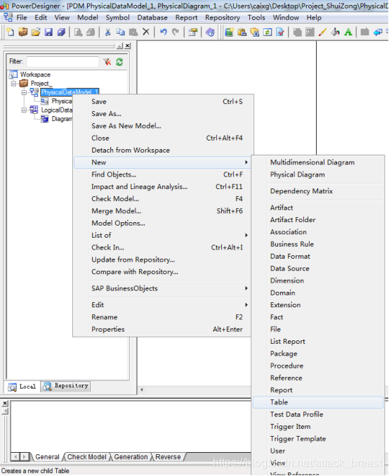 PowerDesigner个人使用总结_powerdesigner 中 workspace 与 physicaldatamodel 区别-CSDN博客