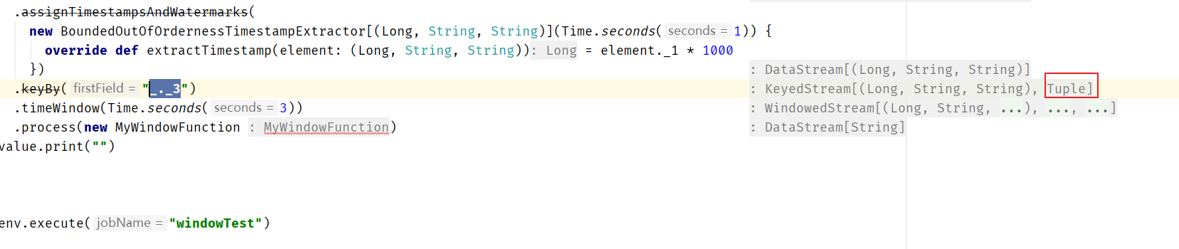 flink keyby三种设置required: org.apache.flink.streaming.api.scala.function.ProcessWindowFunction ...
