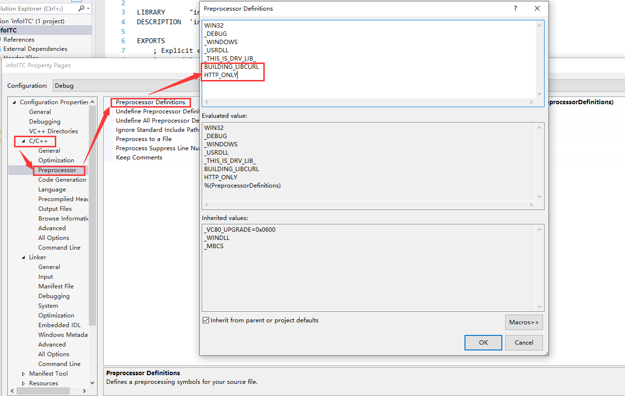 visual C++ 2015报错：error LNK2019: unresolved external symbol __imp__curl_global_init referenced ...