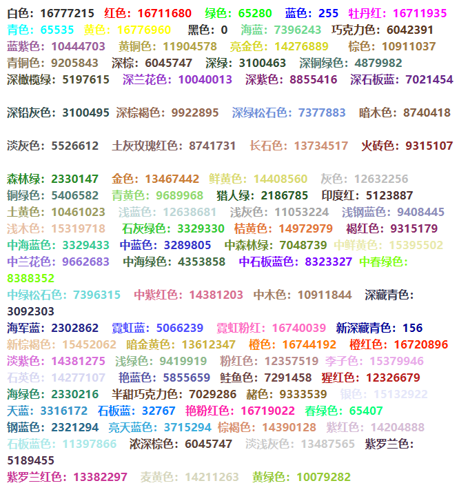 easypoi或者POI导出Excel时 IndexedColors 编码枚举值 与 颜色 对照 - 程序员大本营