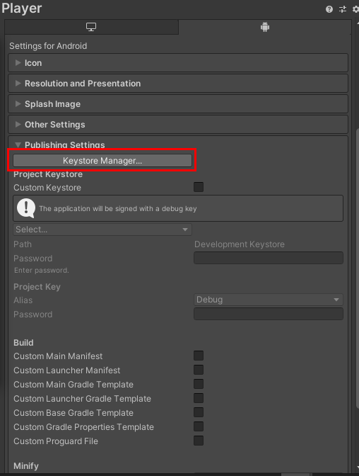 Unity Android 之 应用签名发布 Publishing Settings 中创建和自定义 keystore 的简单方法（内附说明和操作步骤）_keystores dedicated ...