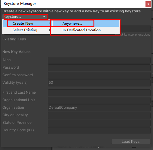 Unity Android 之 应用签名发布 Publishing Settings 中创建和自定义 keystore 的简单方法（内附说明和操作步骤）_keystores dedicated ...