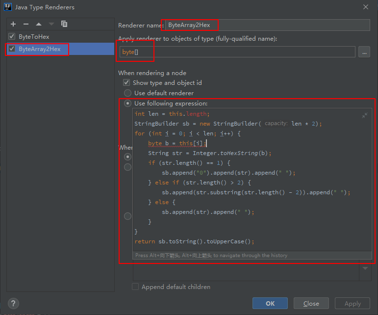 关于在Idea调试的时如何显示16进制的处理_intellij idea调试watch变量怎么显示 hex-CSDN博客