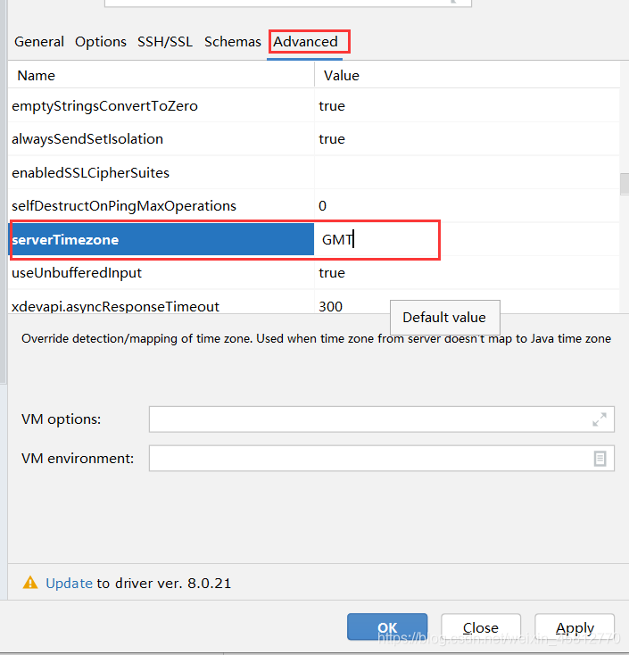 Idea 配置连接数据库报错 Server Returns Invalid Timezone Need To Set ‘servertimezone‘ Propertyneed To