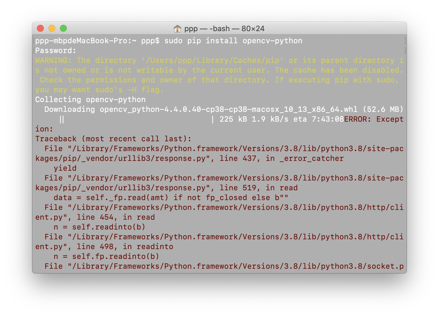 【疑难杂症百解04】pip Instal报错:error Exception Traceback Most Recent Call Last File Library