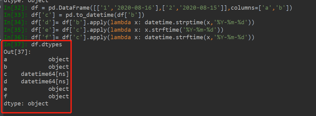 Python Dataframe字符串与日期格式之间的相互转换 Python Dataframe字符串转日期 Csdn博客