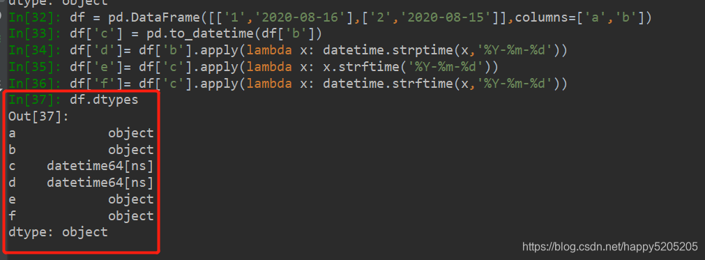 Python Dataframe字符串与日期格式之间的相互转换python Dataframe字符串转日期 Csdn博客