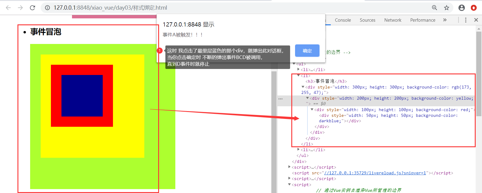 The second set of vue template syntax (style binding, event handler, vue component, form ...