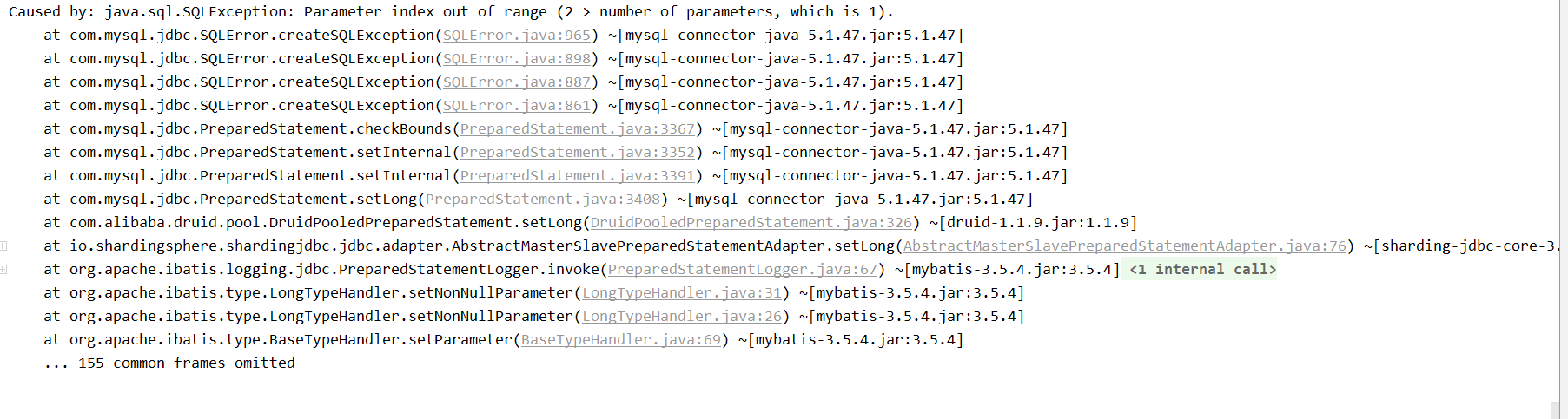 MySQL报错：Parameter index out of range (2 ＞ number of parameters, which is 1).解决 - 程序员大本营