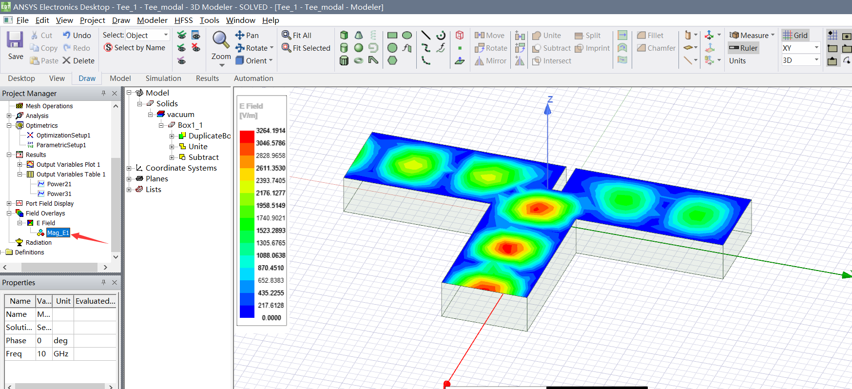 HFSS学习笔记—1.T型波导分析2_hfss怎么看功率输出-CSDN博客