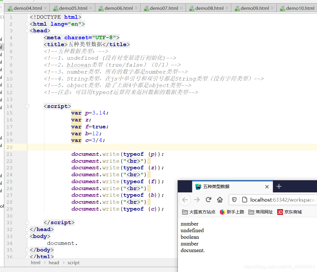 前端javascript——五种数据类型和变量的声明前端变量定义类型 Csdn博客